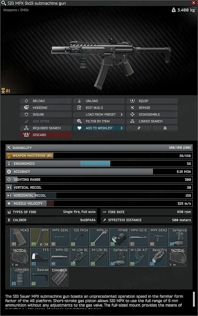 【タルコフ】MPXカスタム＆弾薬おすすめ一覧【EFT】